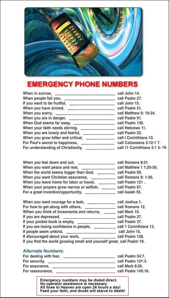 Emergency Phone Numbers Try Them Out