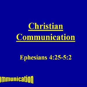 Slideshow : Christian Communication